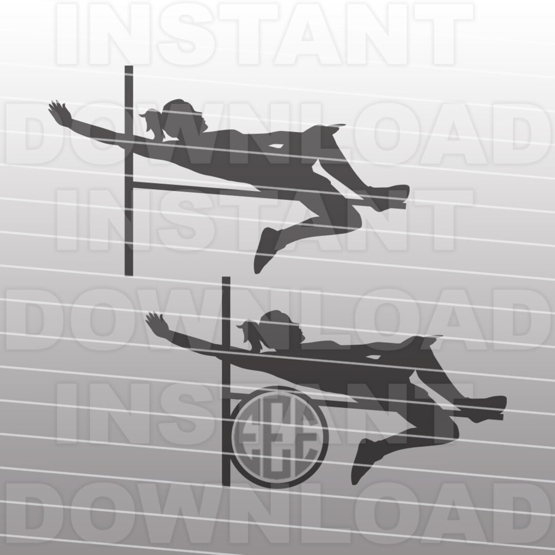 Womens High Jump SVG File,track and Field Svg,high Jumper Svg,monogram ...