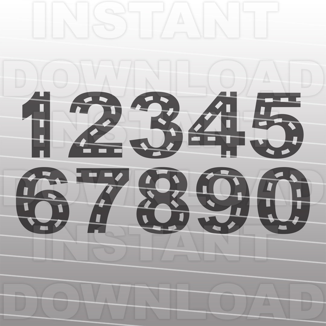 Race Track Numbers SVG File,race Car Numbers SVG -vector Art Commercial ...