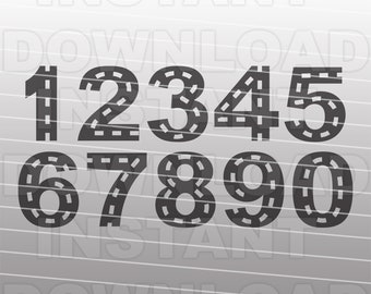 Checkered Racing Birthday Numbers SVG Cut File for Silhouette - Etsy