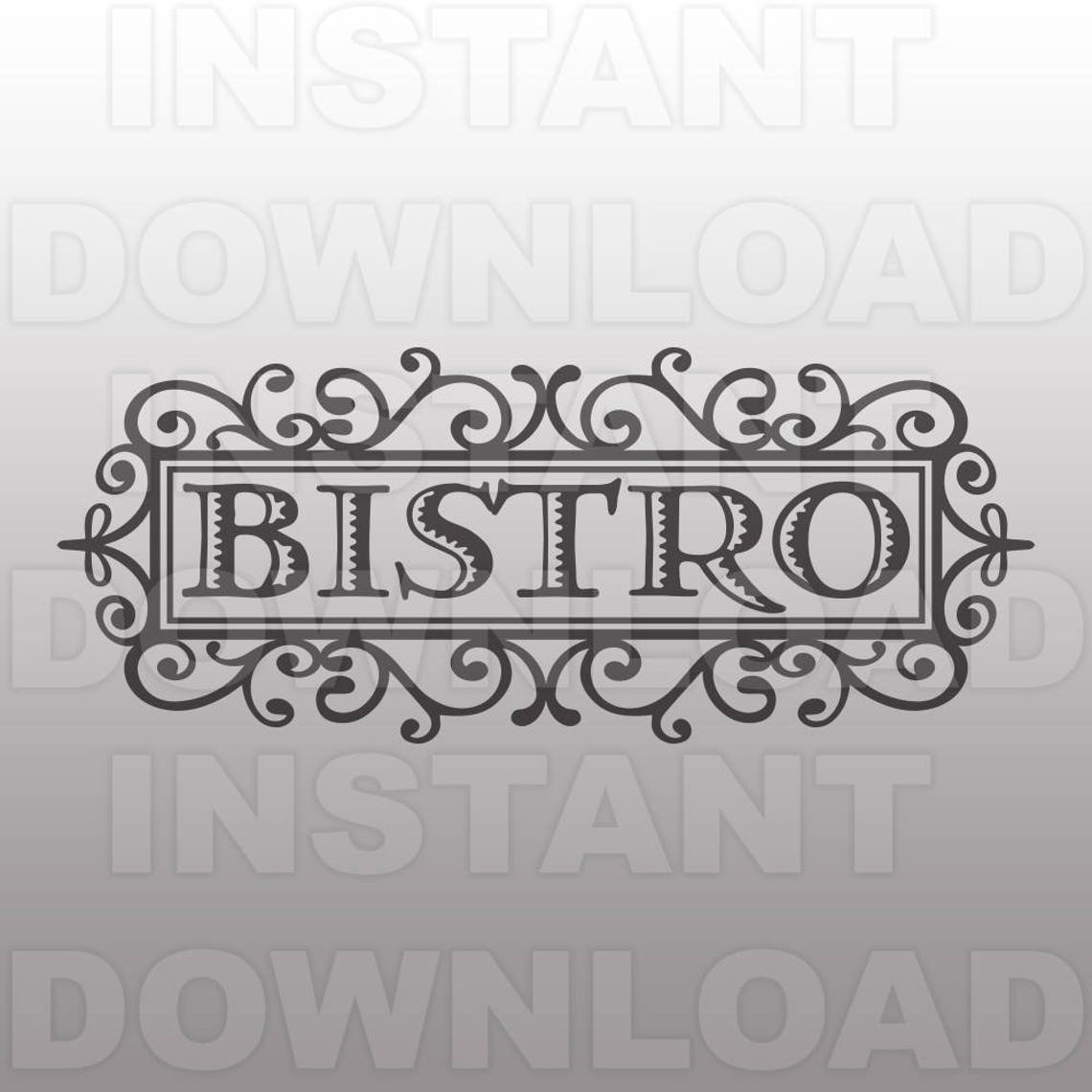 Shabby Chic French Bistro Sign SVG Filekitchen SVG personal - Etsy