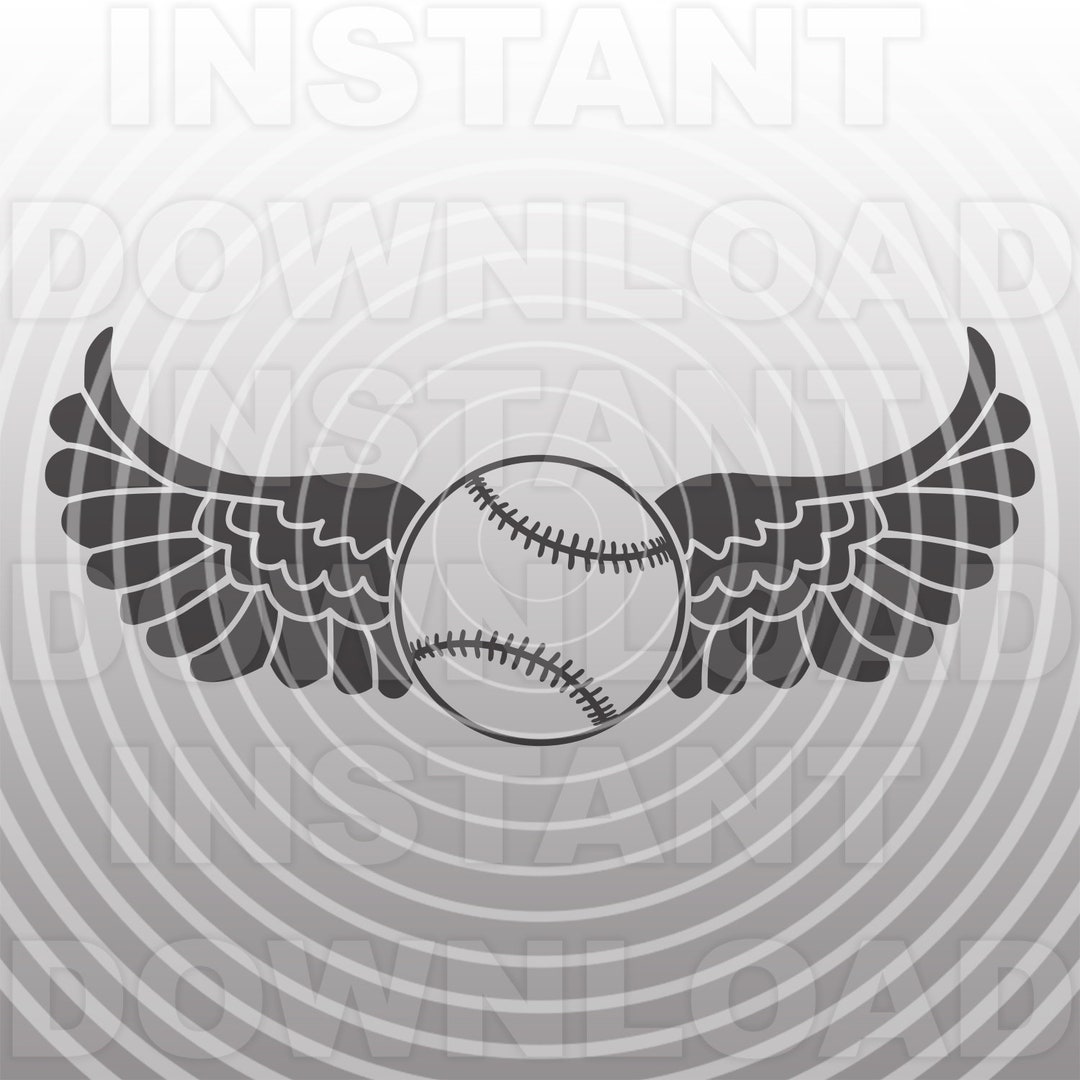 Softball With Wings SVG File,fastpitch Softball Svg -vector Art ...