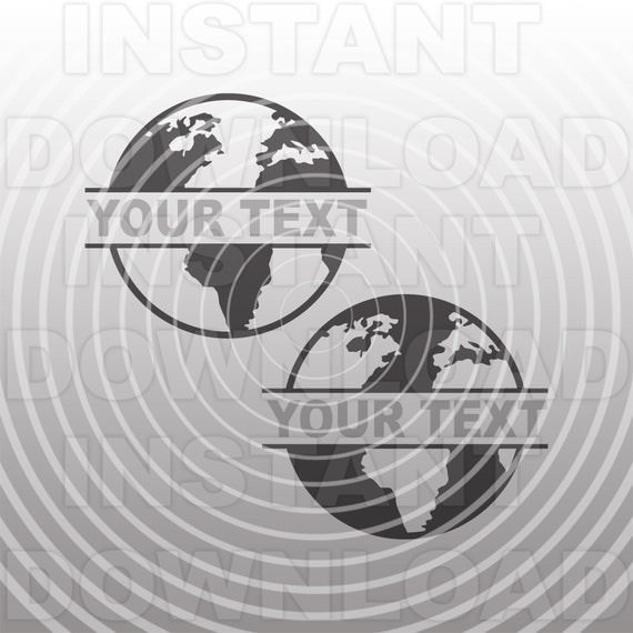 Planet Earth Split Monogram SVG Fileworld Map SVG vector Art | Etsy