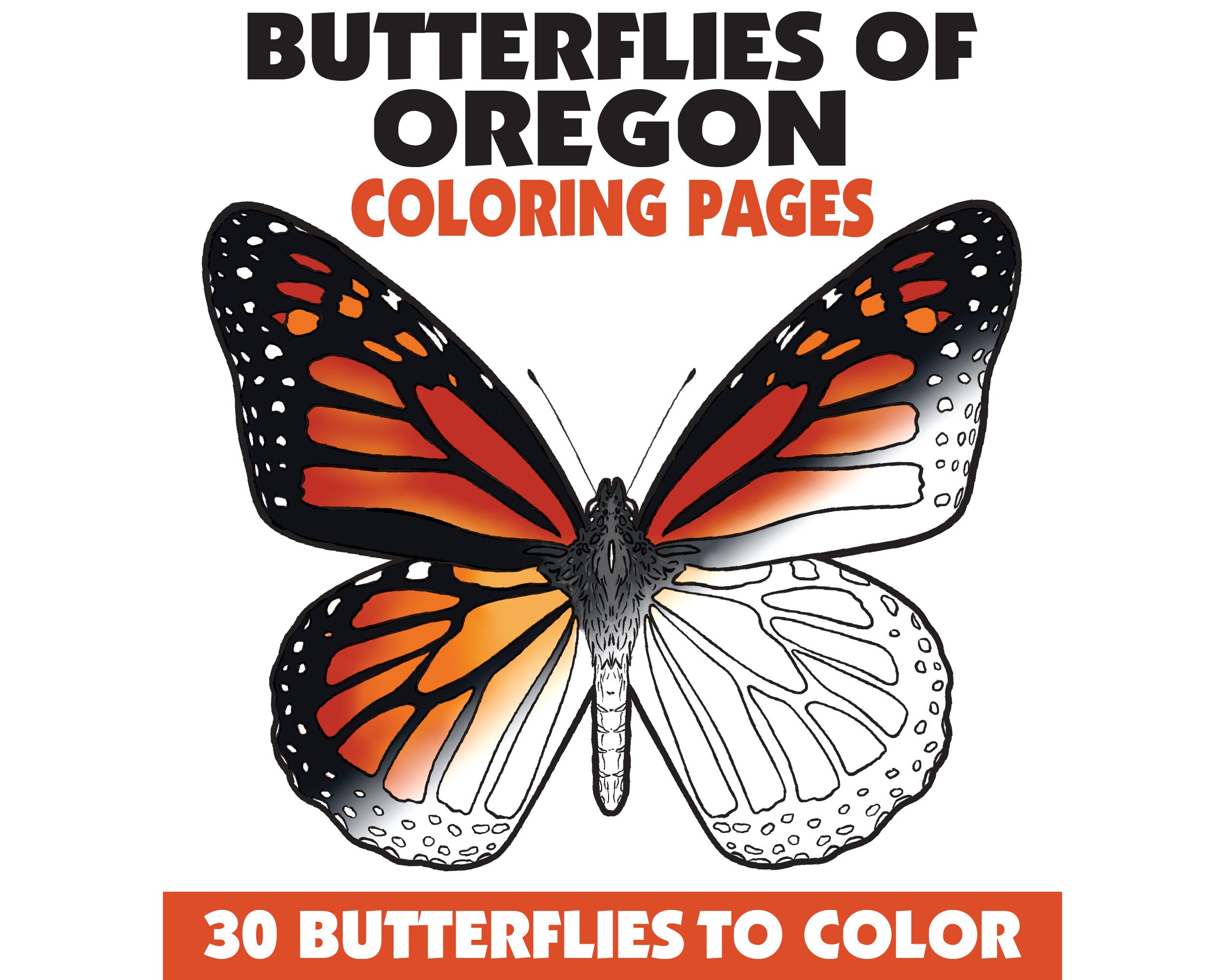 30 Butterflies of Oregon Coloring Pages Book,butterfly Coloring Pages ...