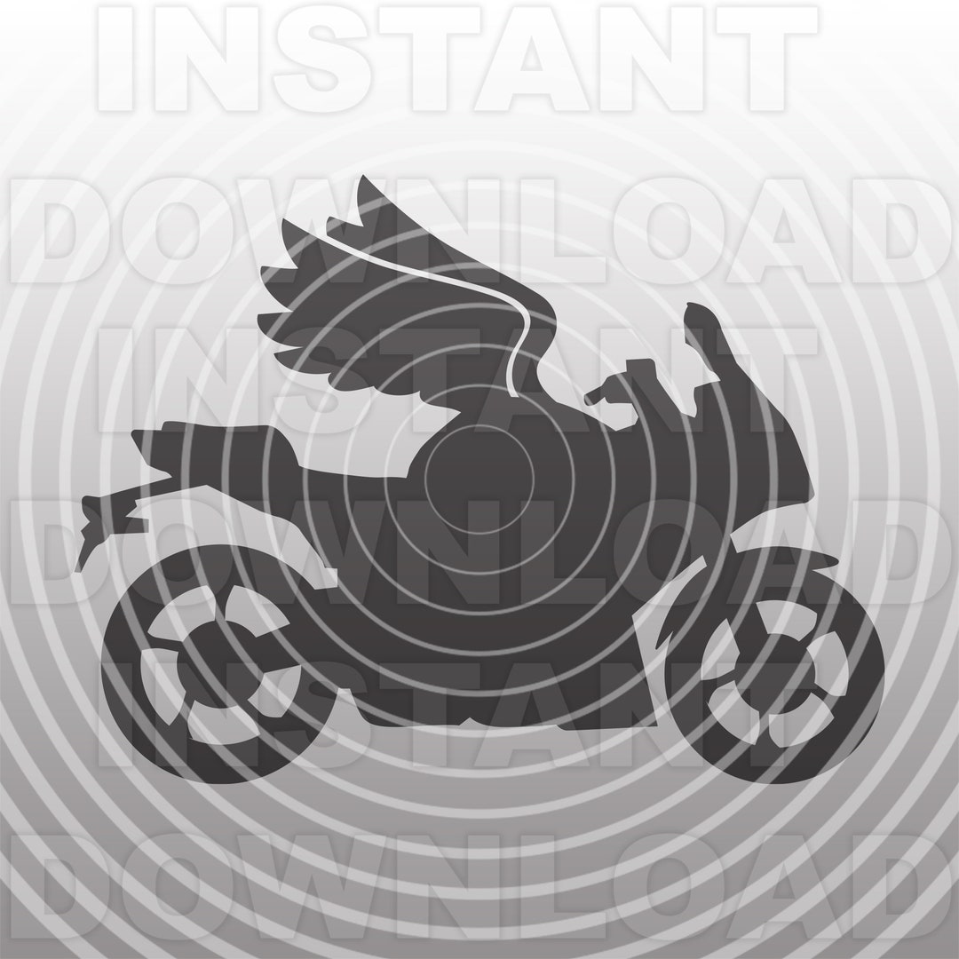 In Loving Memory Memorial Sportbike Motorcycle With Wings SVG File ...