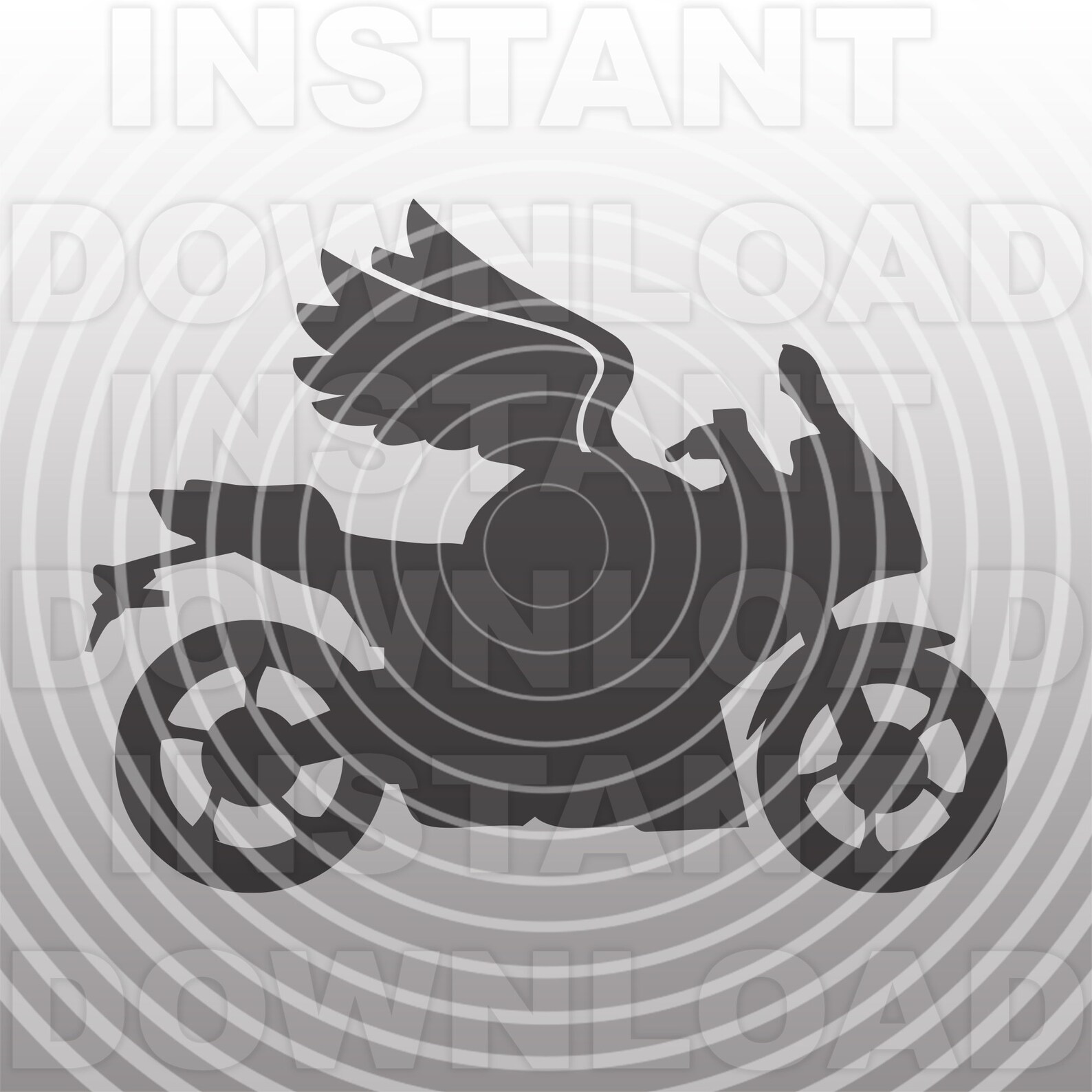 In Loving Memory Memorial Sportbike Motorcycle With Wings SVG File ...