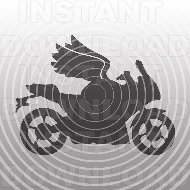 In Loving Memory Memorial Sportbike Motorcycle With Wings SVG File ...