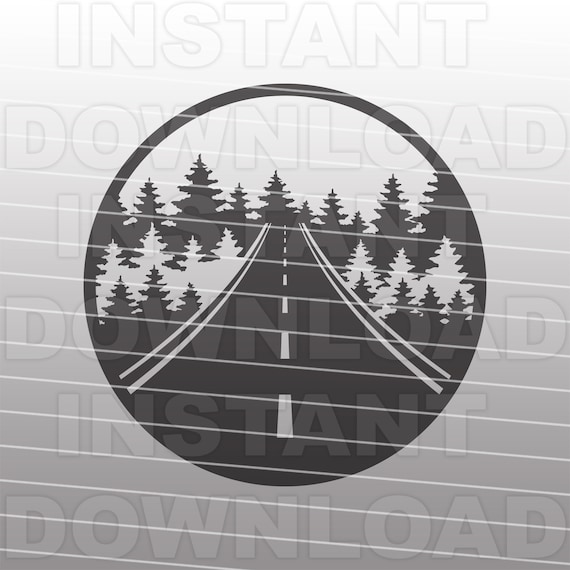 Open Road SVG Filehighway Svgbackroads Svghighway Forest - Etsy
