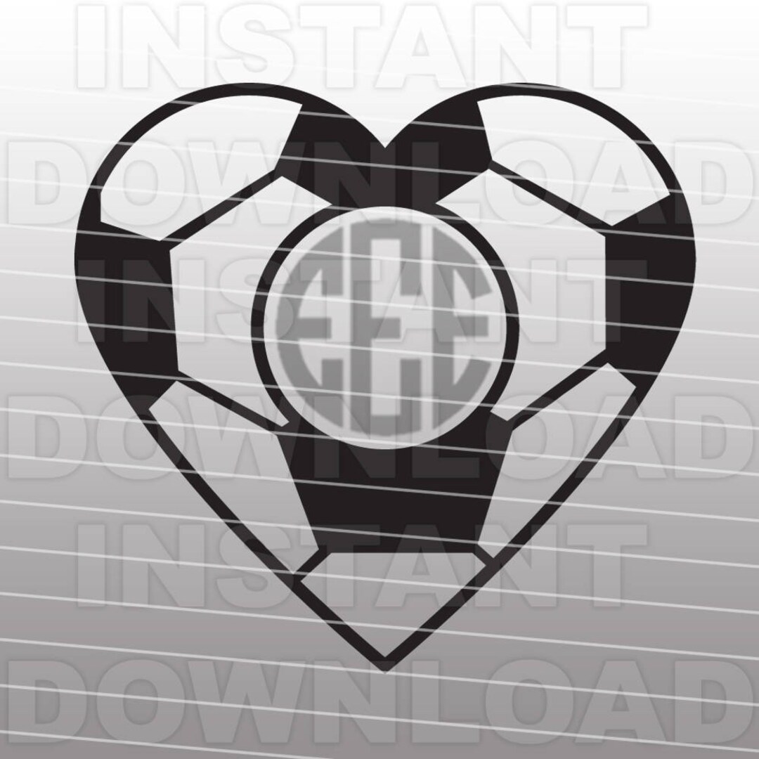 Soccer Ball Heart SVG File,monogram SVG File,cutting Template-vector ...