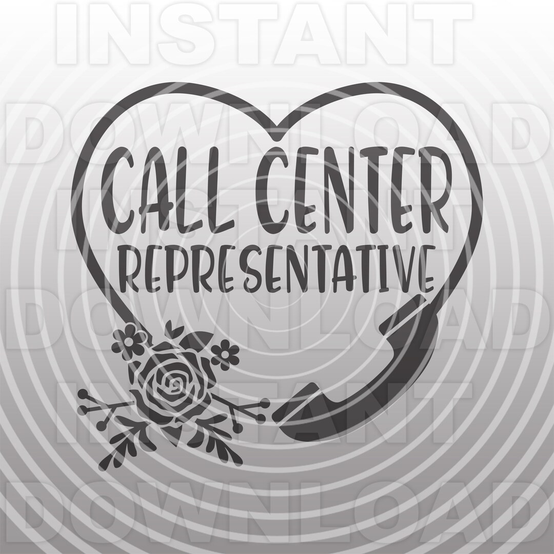 Call Center Representative SVG File,call Center Telephone With Flowers ...