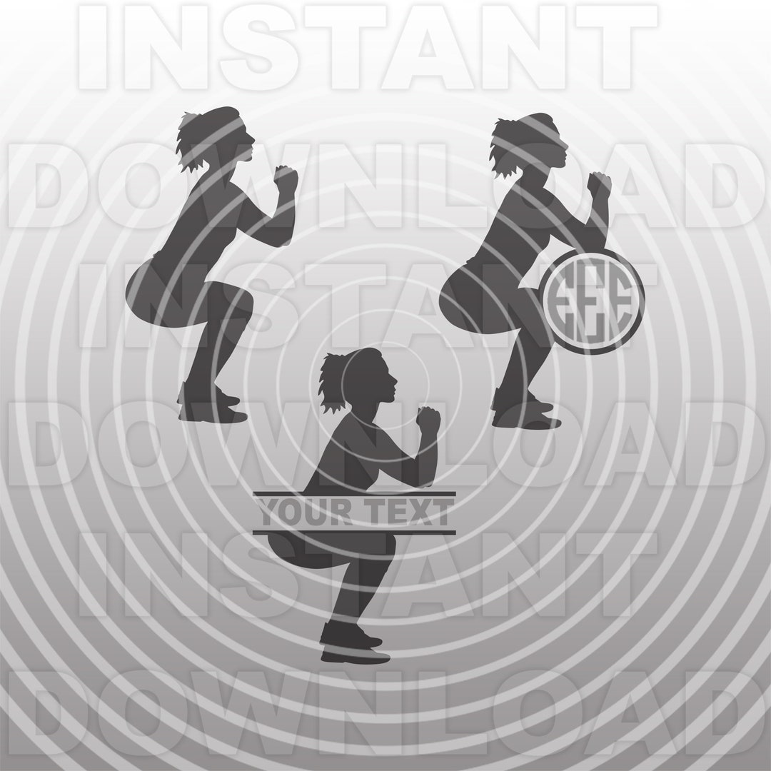 Squat Poses SVG File,squats Exercise Svg,crossfit SVG -vector Art ...