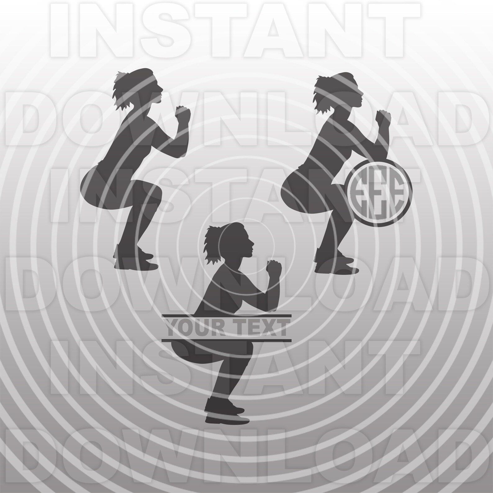 Squat Poses SVG File,squats Exercise Svg,crossfit SVG -vector Art ...