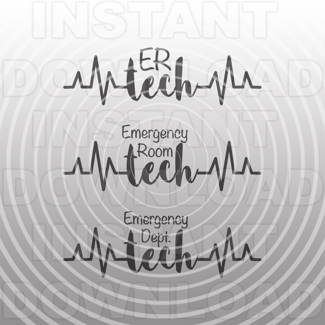 Heartbeat Pulse EKG Strip ER Tech SVG File,emergency Room Technician ...