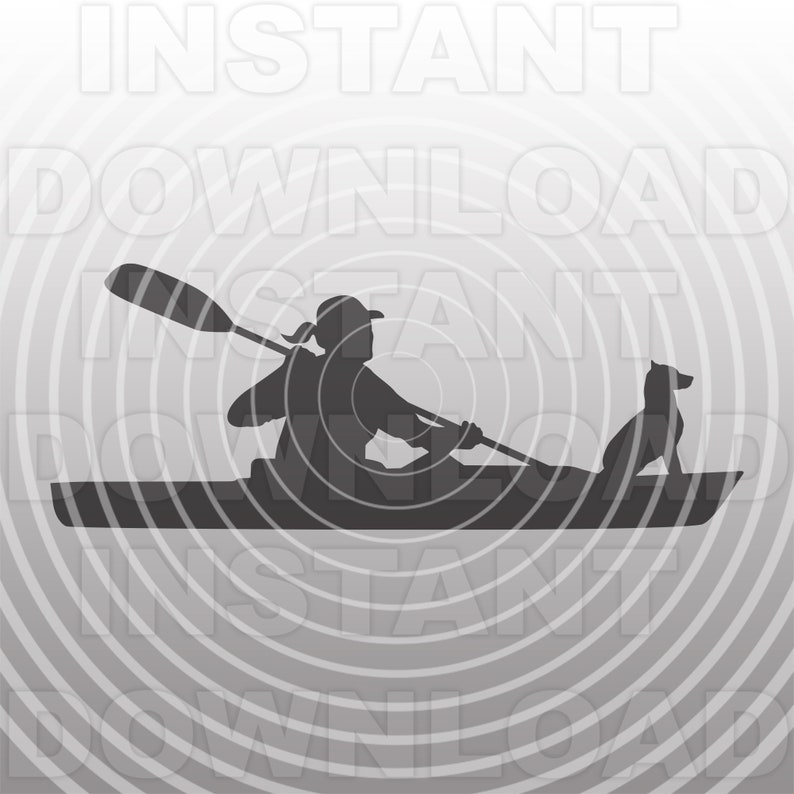 Female Kayaker and Dog Svgkayaking SVG Filefemale Kayaker - Etsy