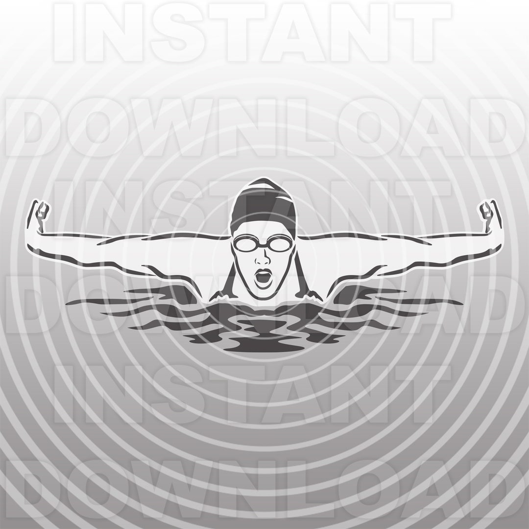 Female Swimmer SVG File,swimming SVG File,butterfly Stroke Svg -vector ...