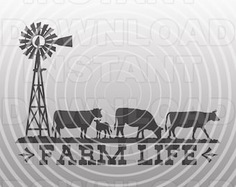 Farm Scene Decal Svg - Etsy