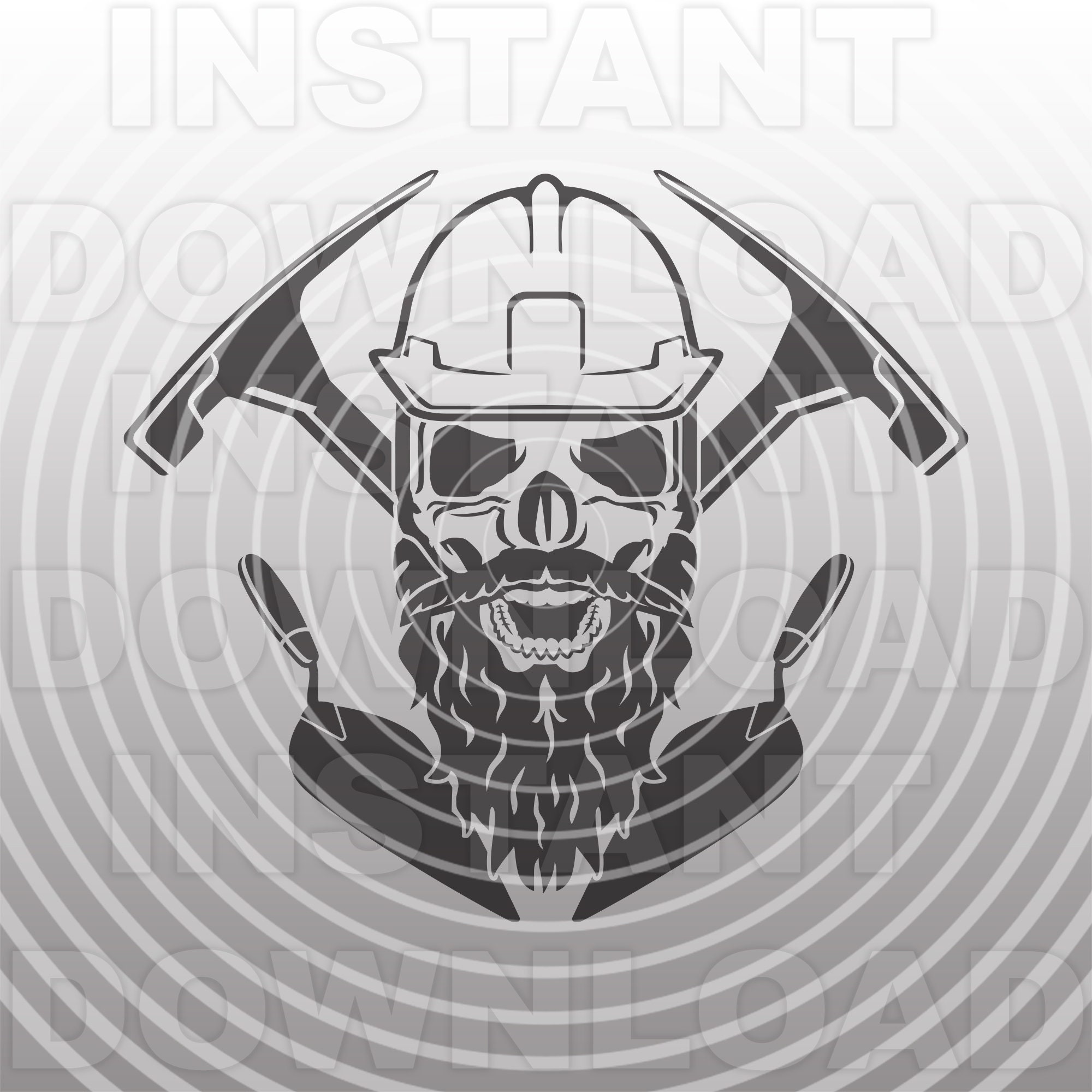 Bearded Bricklayer Skull SVG File,brickmason Skull SVG File,masonry Svg ...