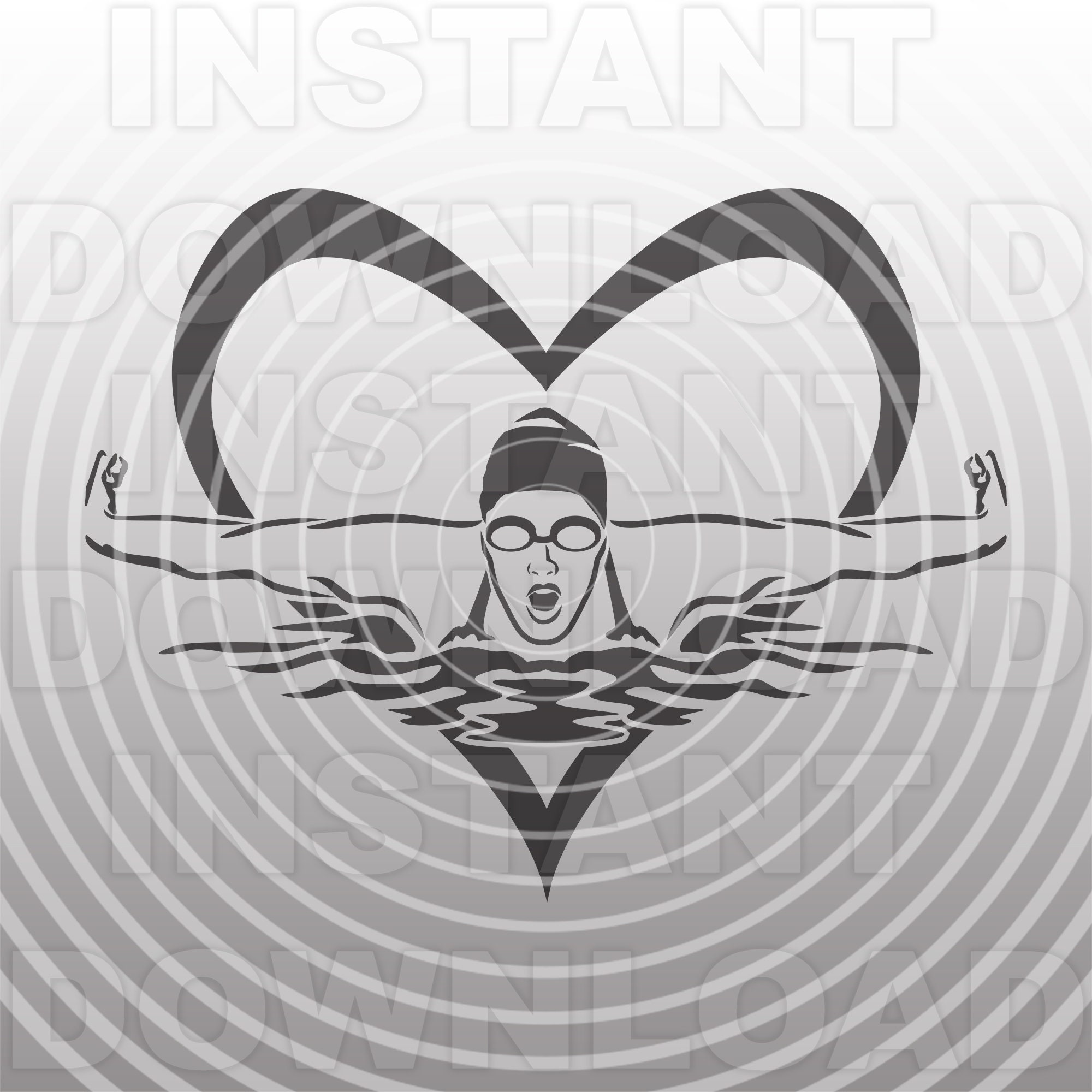 Butterfly Swimmer Clipart