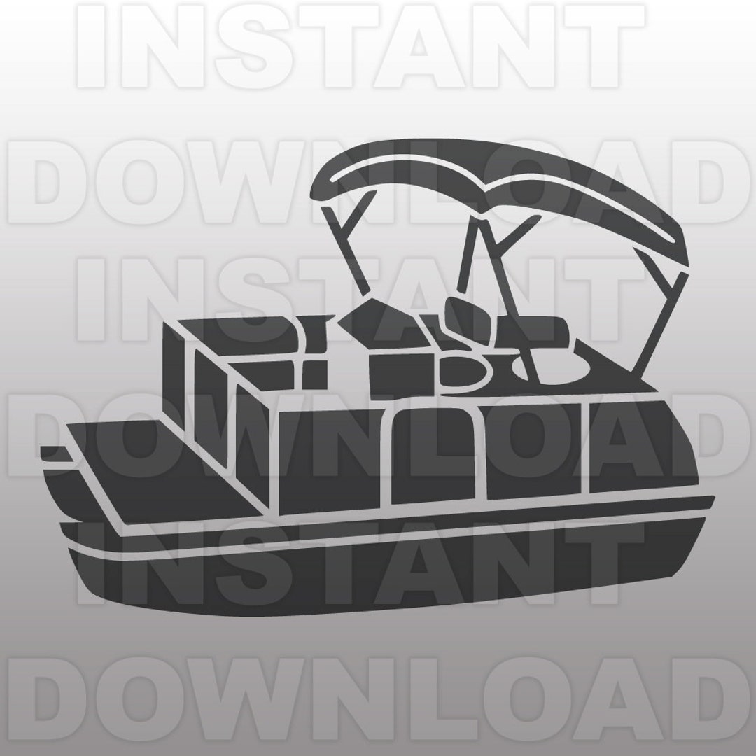 Pontoon Boat SVG File - Boat SVG File-vector Clip Art for Commercial ...