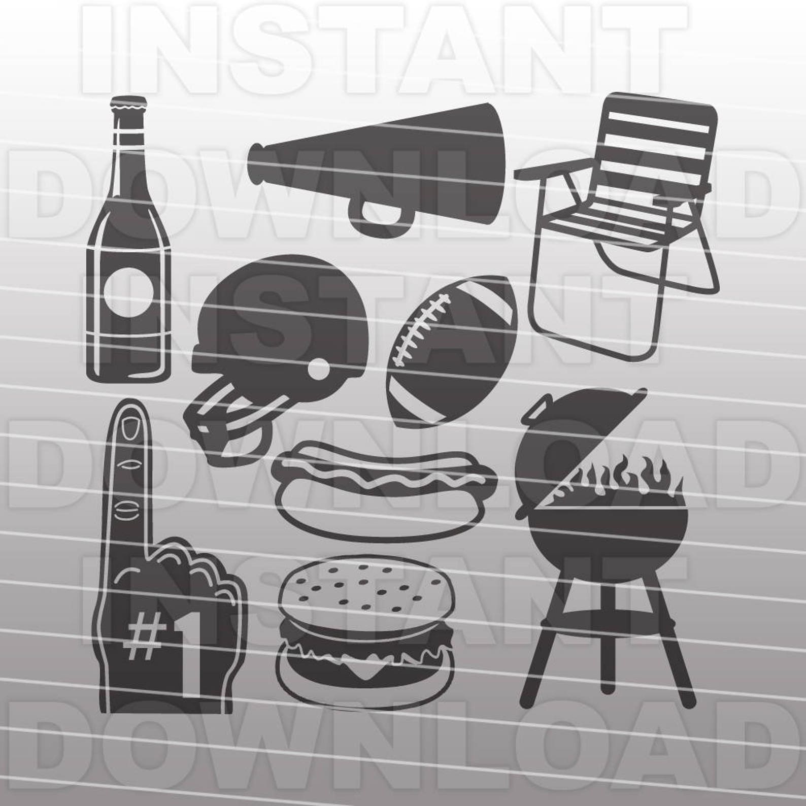 Football Tailgate Party SVG Filesports Svgfootball Bundle | Etsy