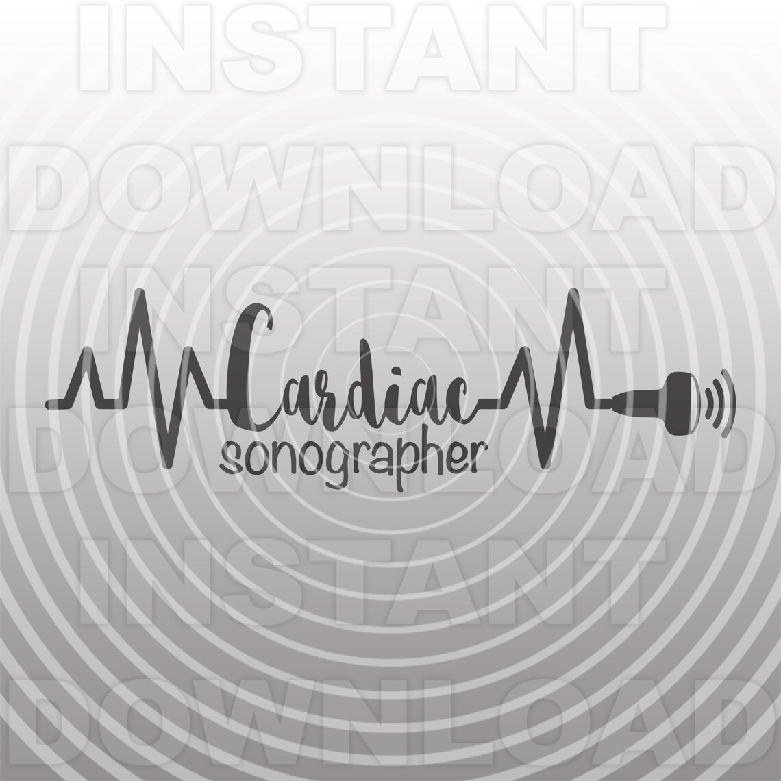 Cardiac Sonographer Heartbeat EKG Pulse SVG File,ultrasound Svg ...