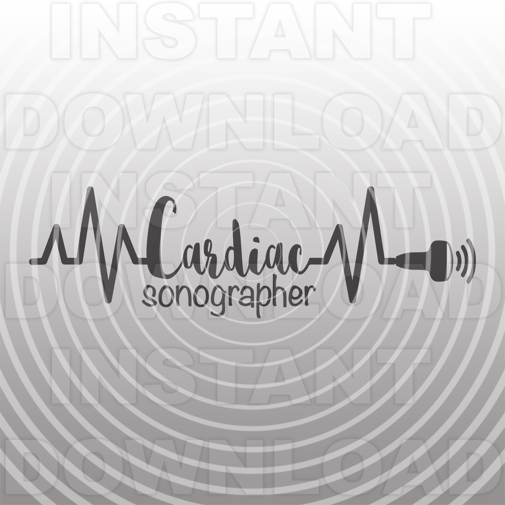 Cardiac Sonographer Heartbeat EKG Pulse SVG Fileultrasound - Etsy