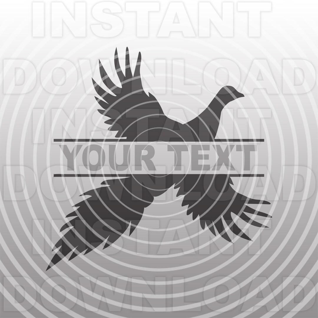 Pheasant Hunter With Pheasant Flying Split Monogram Frame SVG File ...