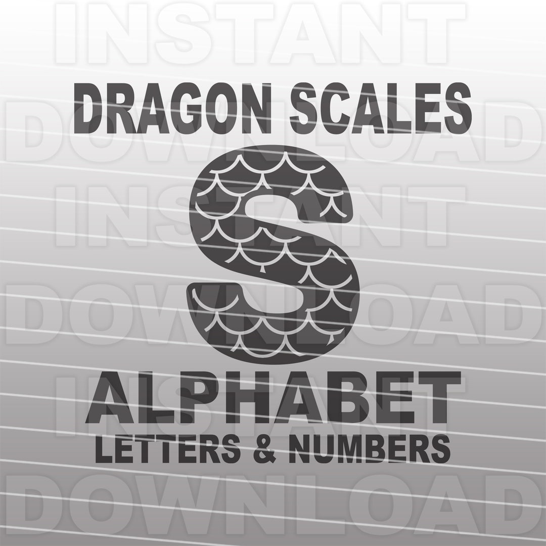 Dragon Scales Font Alphabet Letters SVG File -vector Art for Commercial ...