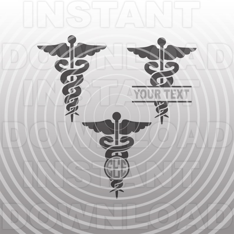Caduceus Medical Symbol Monogram Frames SVG Filenurse - Etsy