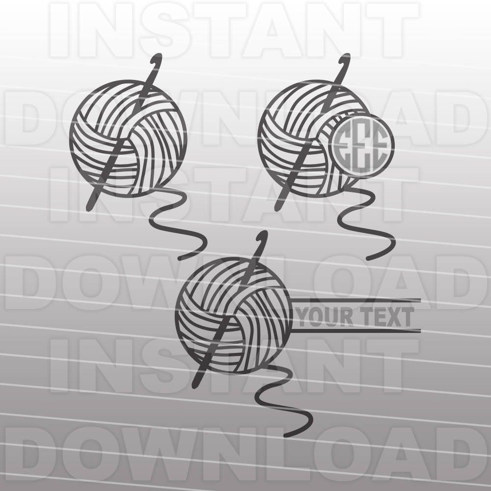 Crocheting SVG Filecrochet Hook Svgcrochet Monogram Svgyarn | Etsy