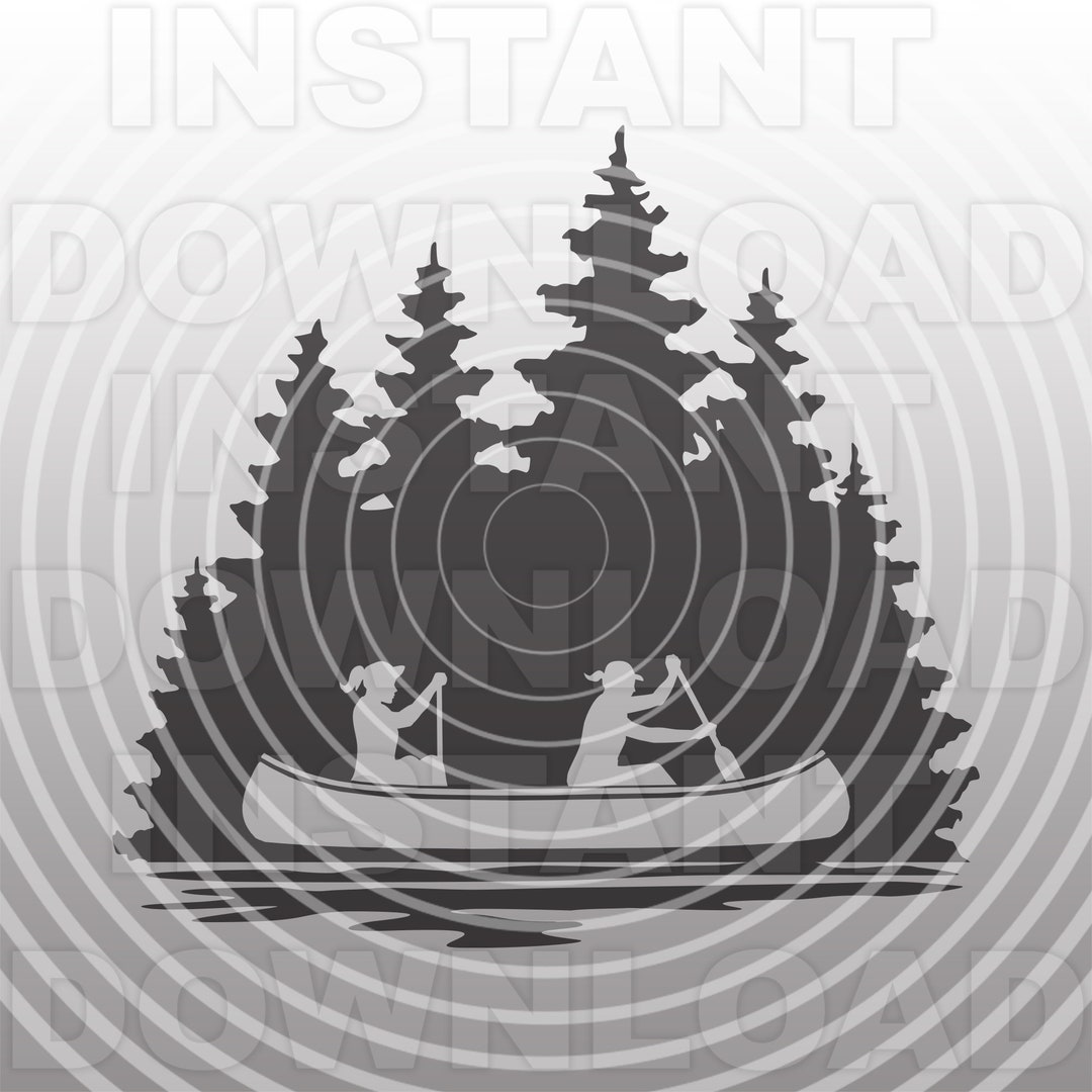 Two Females in a Canoe SVG File,couple Canoeing Svg,tandem Canoe Svg ...