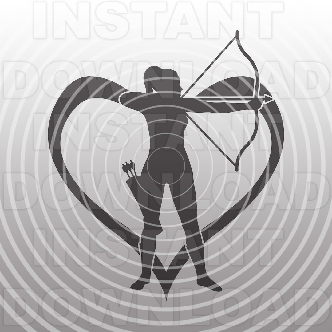 Archery Love Heart Girl Archer SVG File,archery Girl SVG -vector Art ...