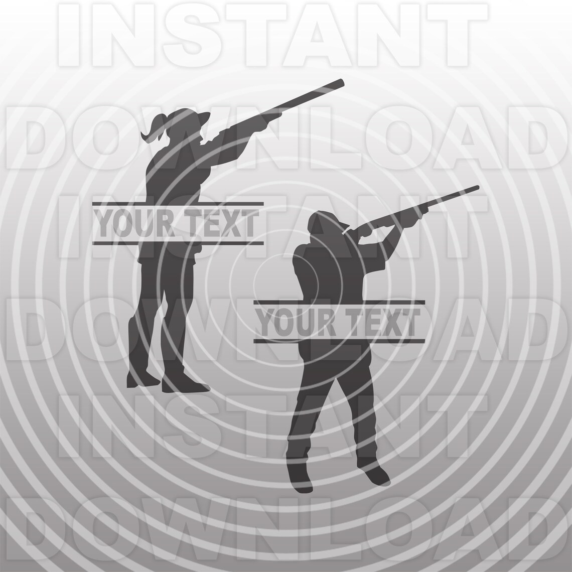 Skeet Shooter Split Monogram Frame SVG File,trapshooter Svg-vector Art ...