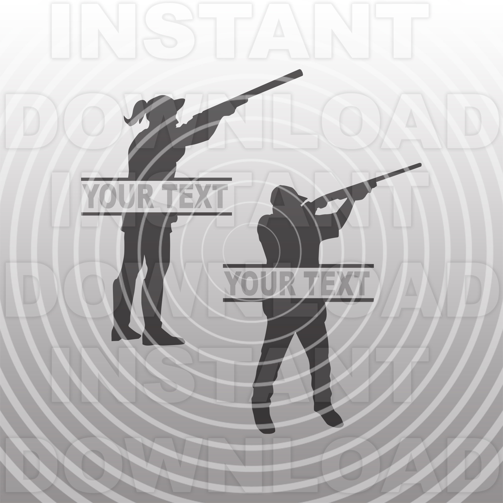 Skeet Shooter Split Monogram Frame SVG File,trapshooter Svg-vector Art ...