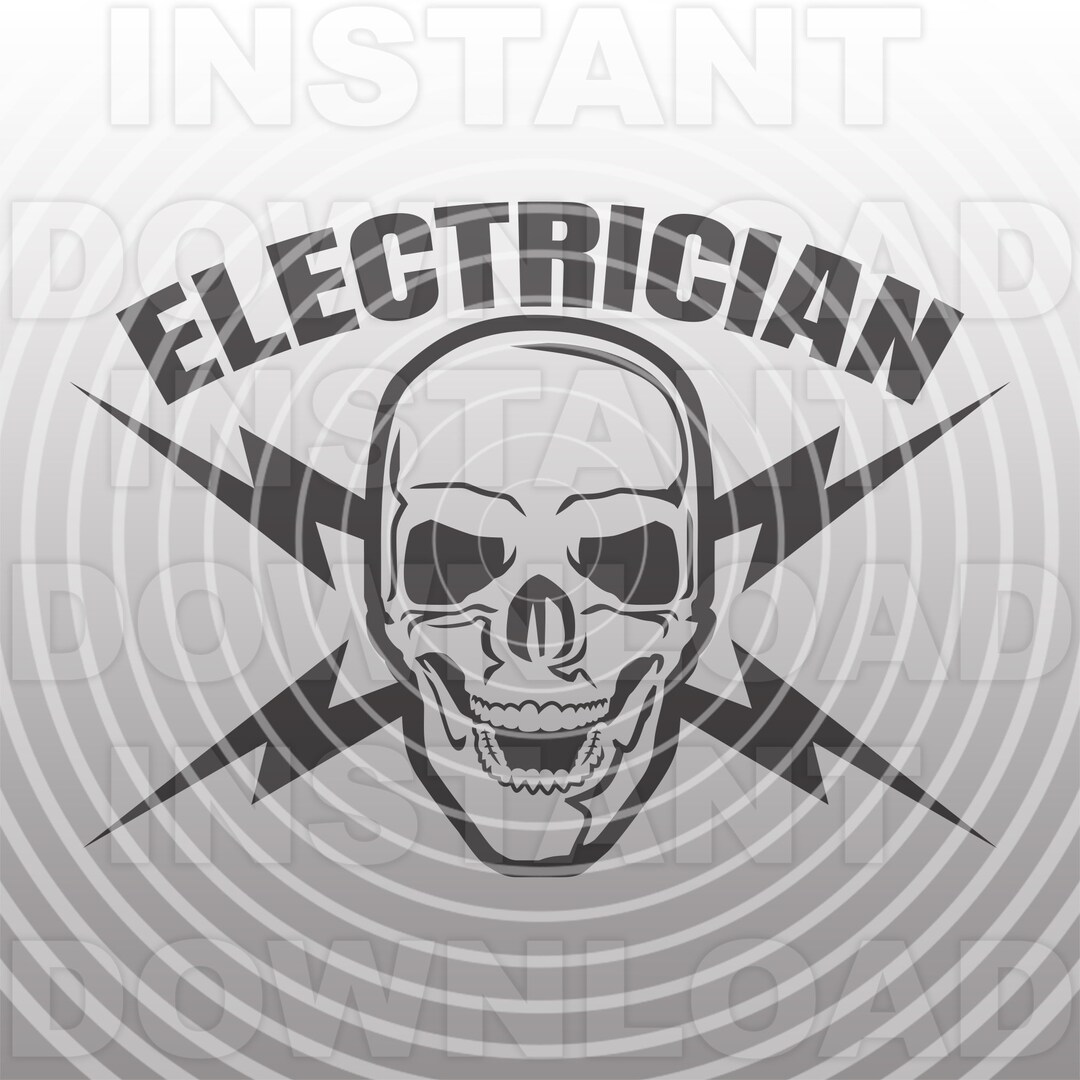 Electrician Skull SVG File,union Electrician Svg,skilled Trades SVG ...