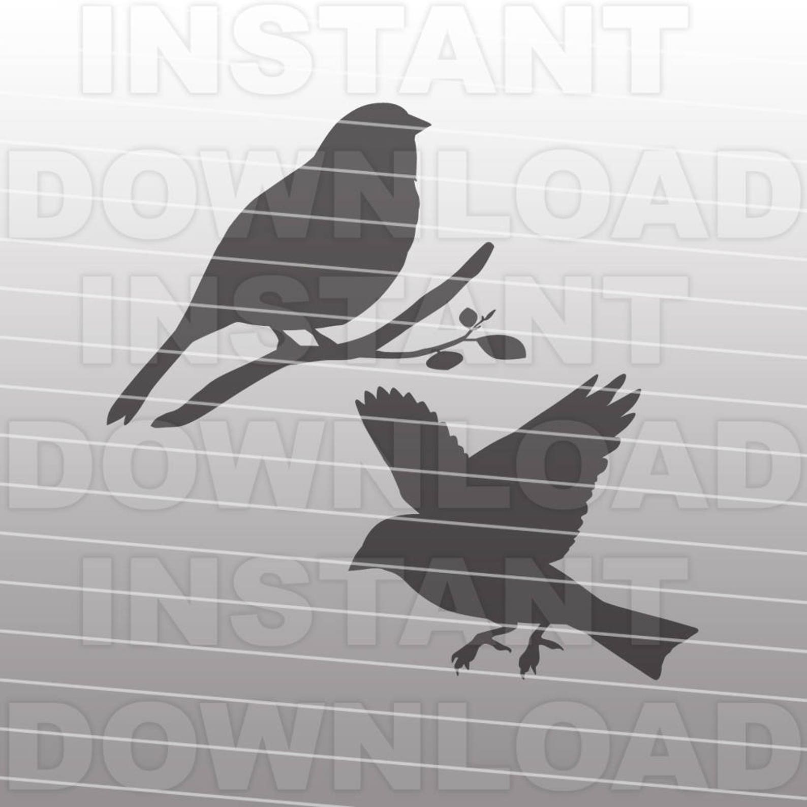 Birds SVG File Cutting Template Silhouette Vector Clip Art | Etsy