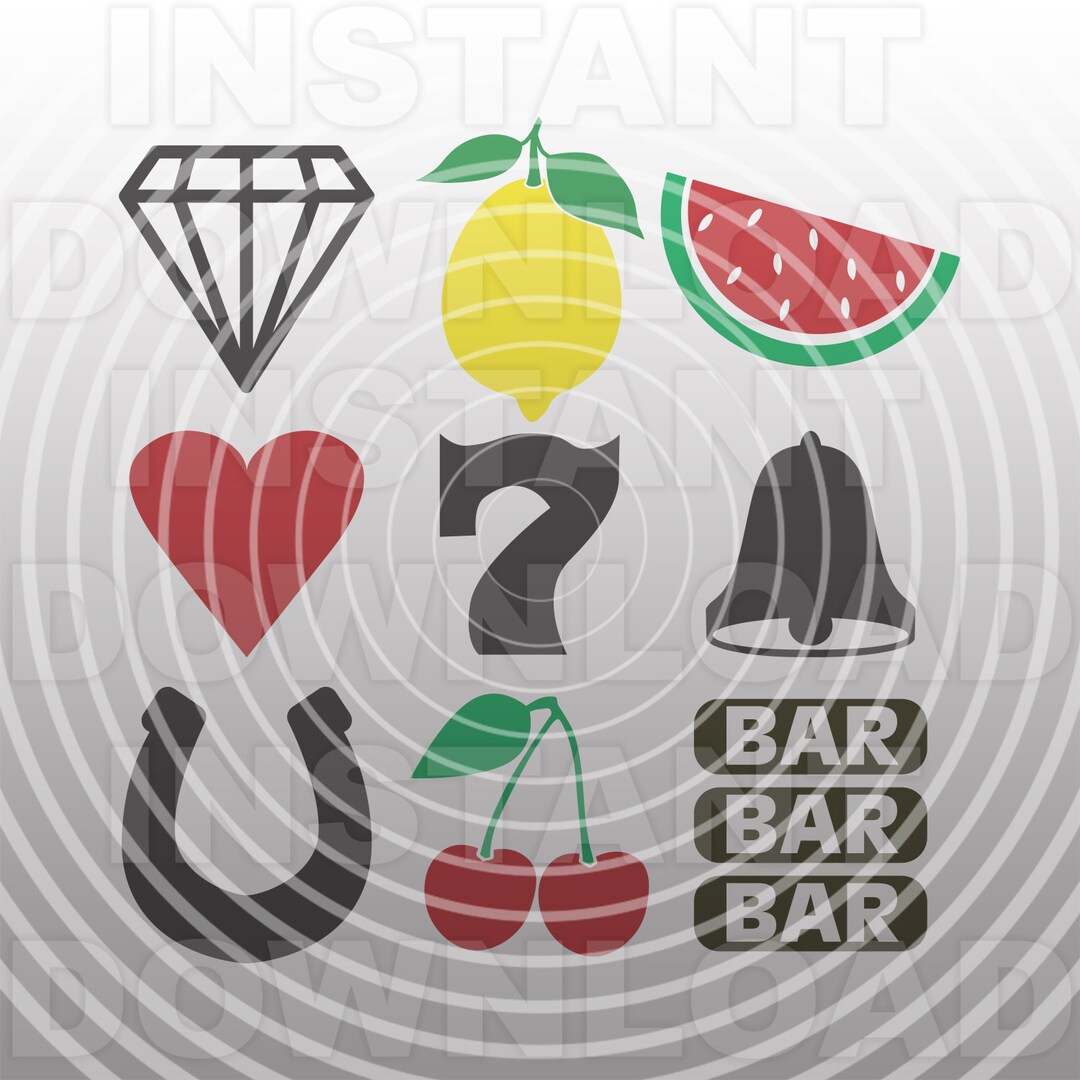 Slot Machine Symbols SVG File,gambling Svg,casino Svg,slots Svg -vector ...