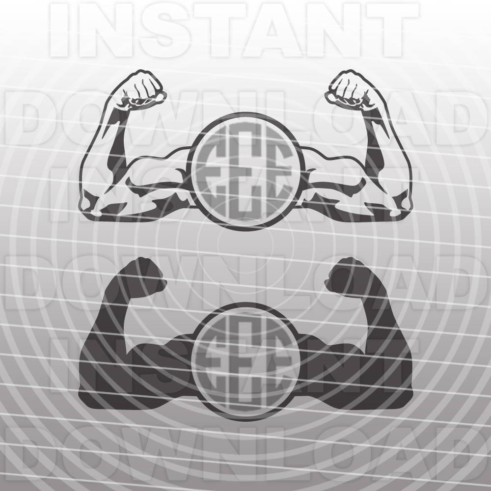 Muscles SVG File,workout Monogram Svg,gym SVG File-cutting File-vector ...