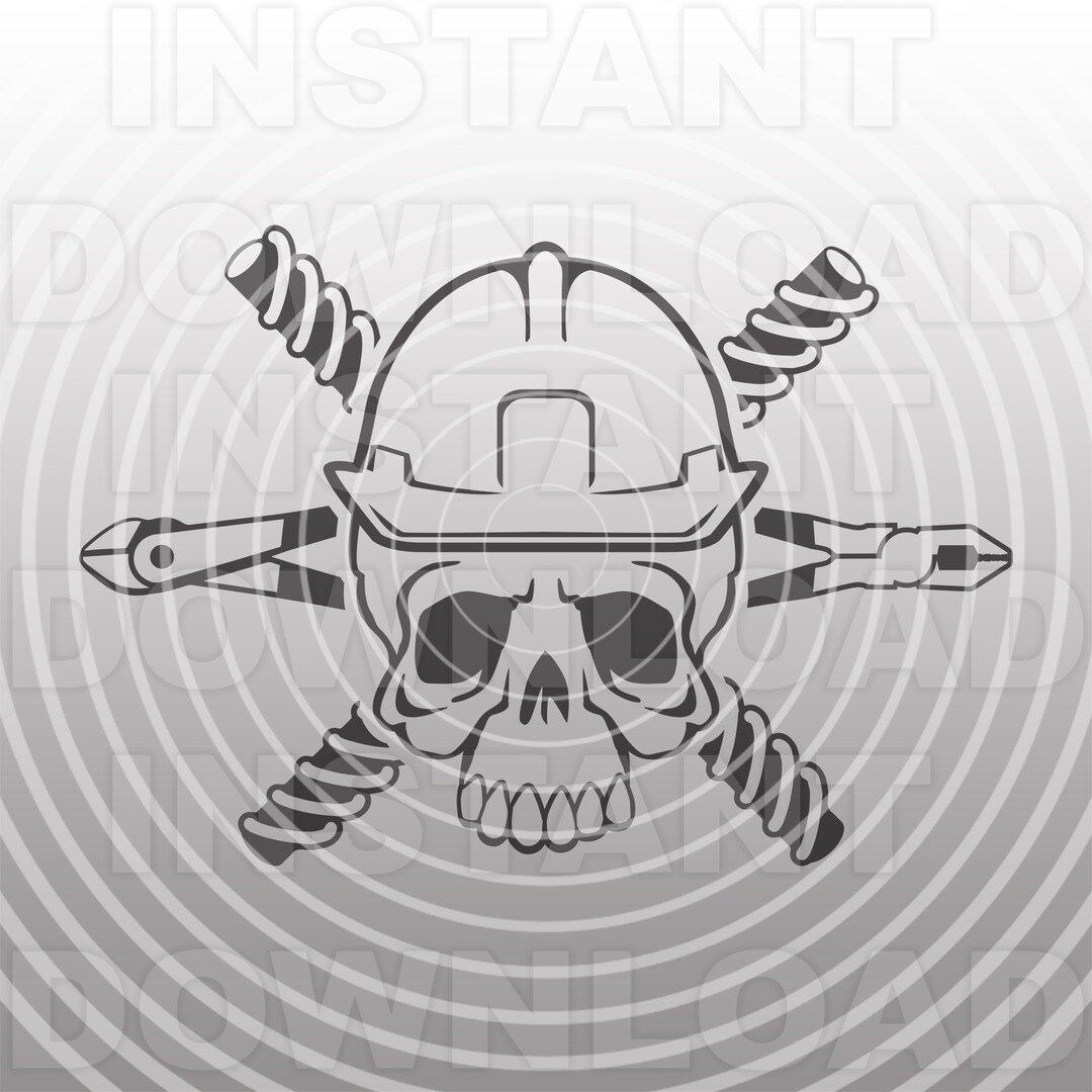 Ironworker Rodbuster Skull SVG File,rebar Worker Svg,cutting Pliers Svg ...