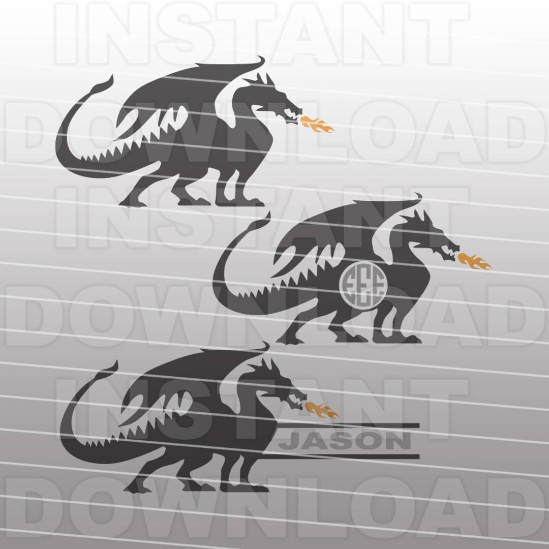 Dragon SVG File,dragon Monogram SVG File -commercial & Personal Use ...