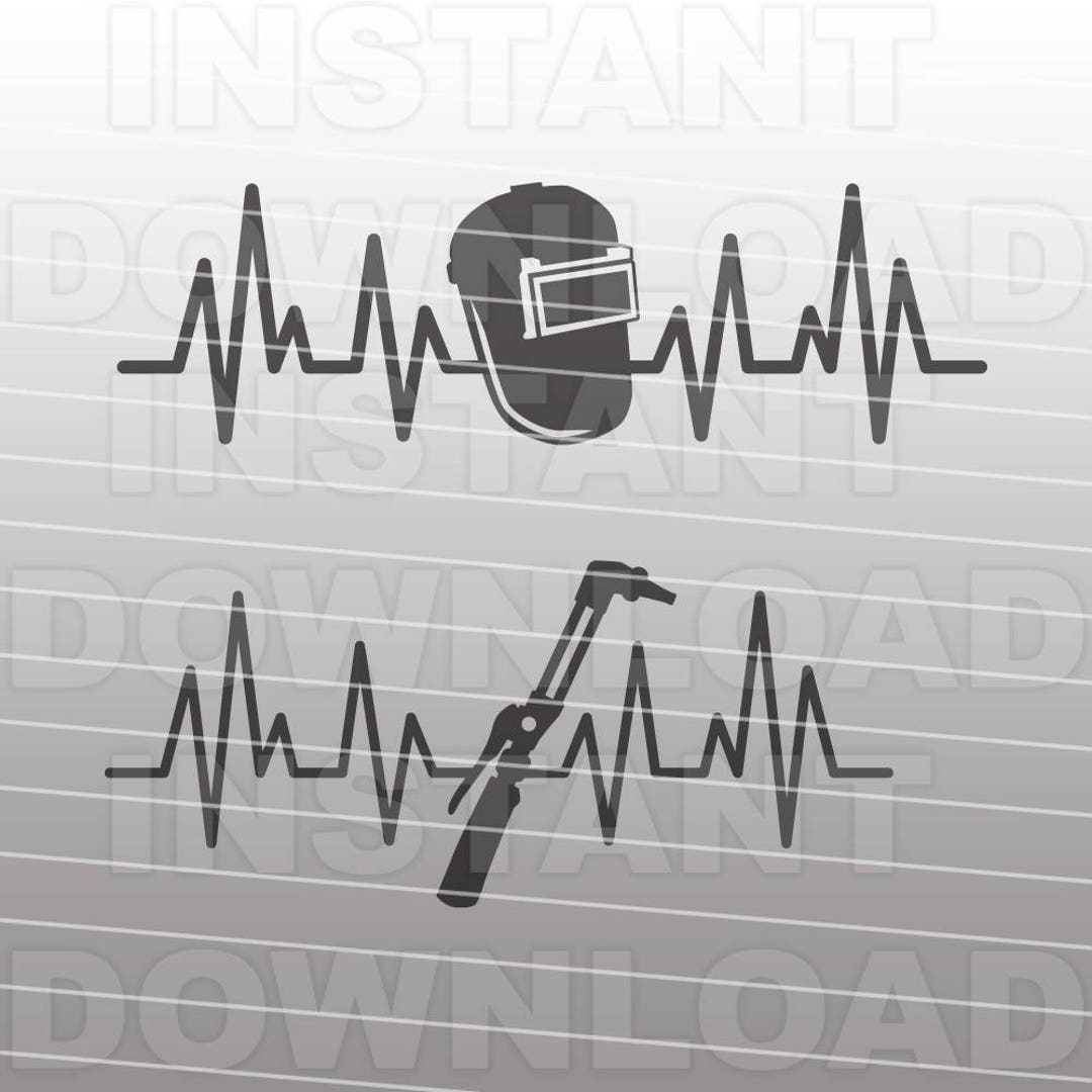 Welding Helmet Torch Heartbeat EKG Pulse SVG File -commercial ...