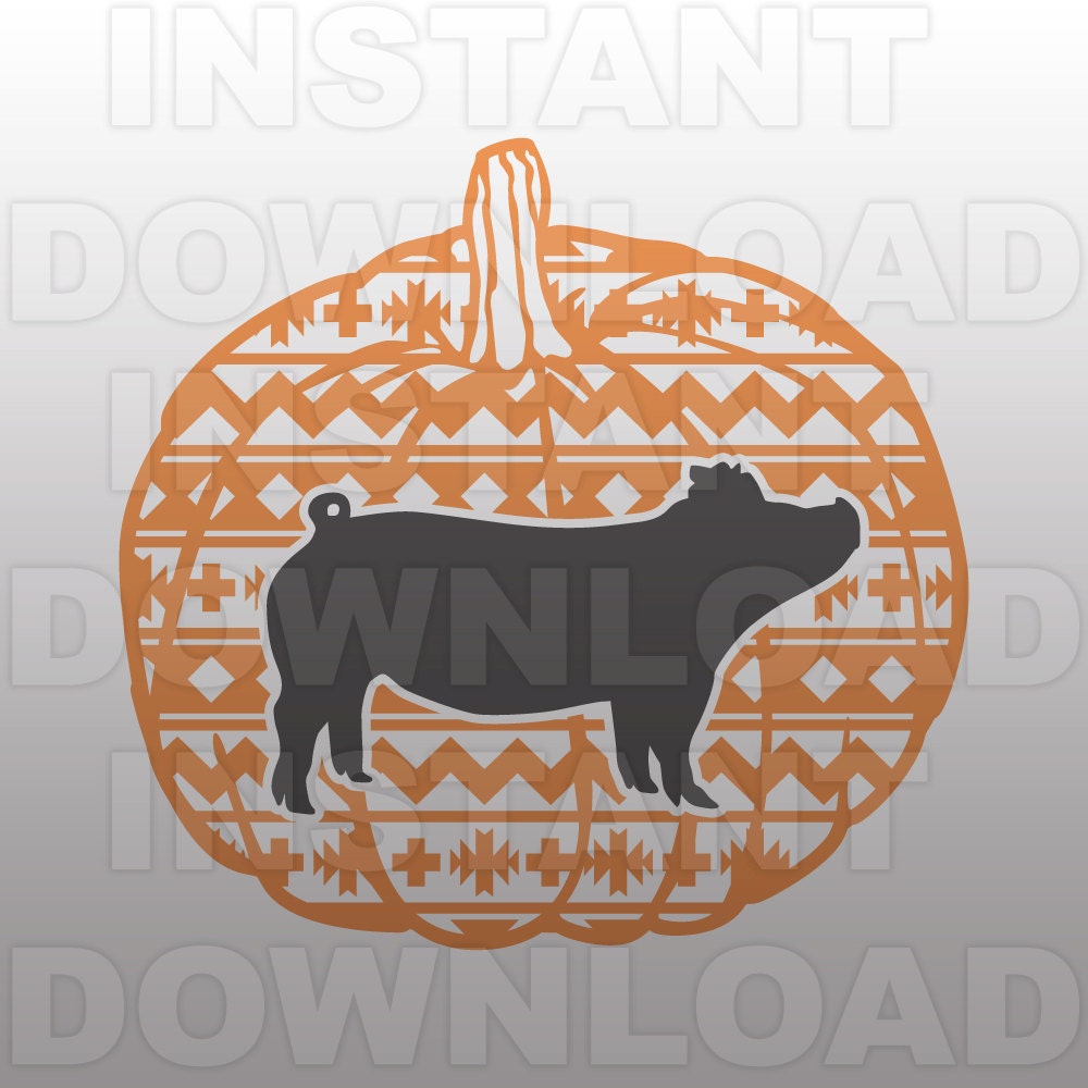 Show Pigs Aztec Pumpkin SVG File Livestock SVG File Farm - Etsy