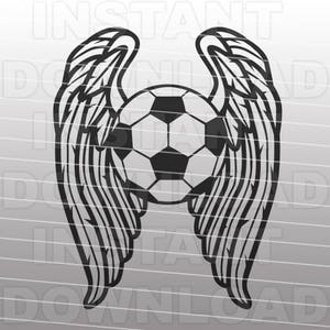 Soccerball Angel Wings SVG File,soccer SVG -commercial & Personal Use ...