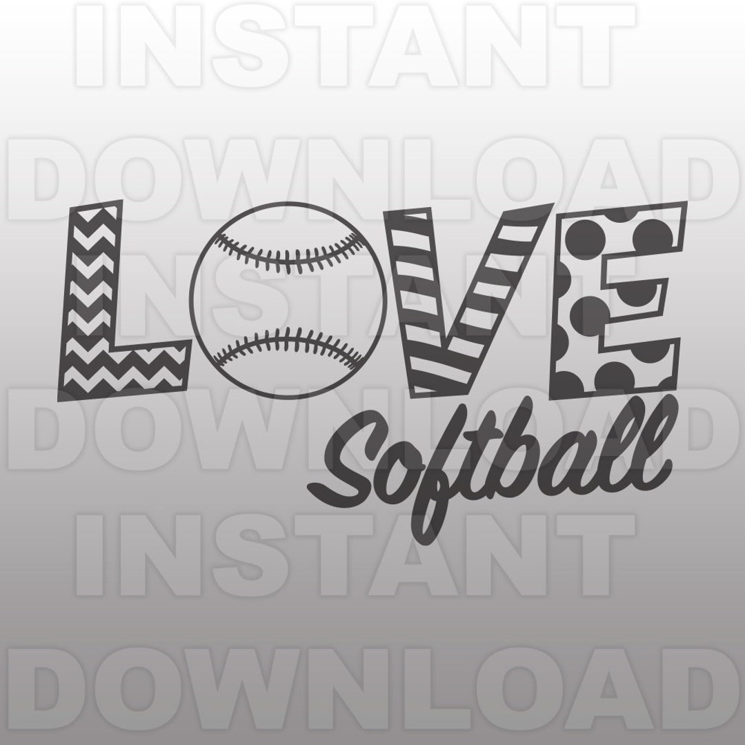 Wild Pattern Love Softball SVG File -commercial & Personal Use- Vector ...