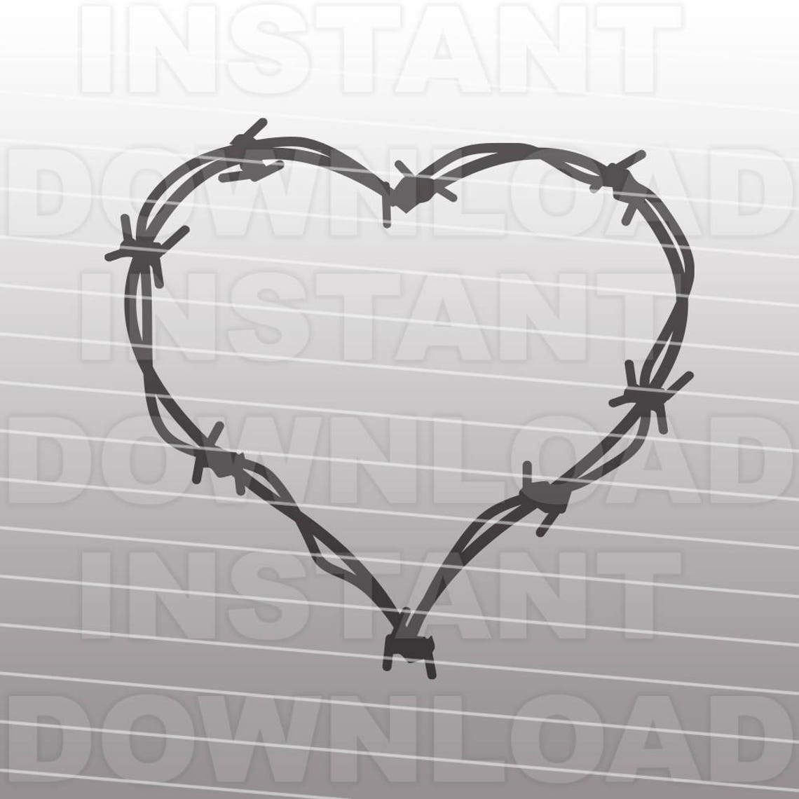 Barbed Wire Monogram Frame SVG Filecountry Rustic SVG | Etsy