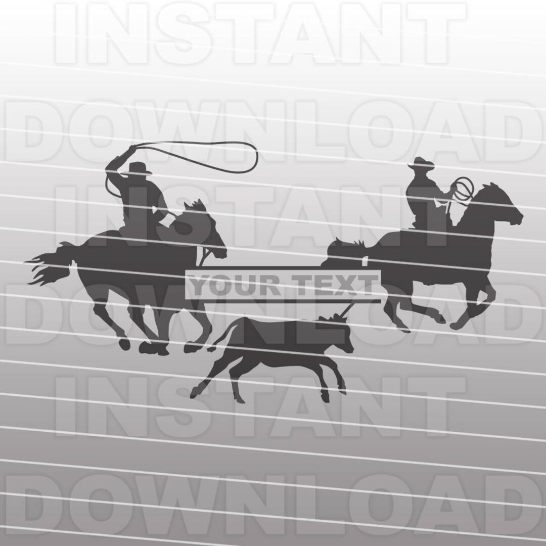 Team Roping Split Monogram SVG File,ranch Rodeo SVG File -commercial ...