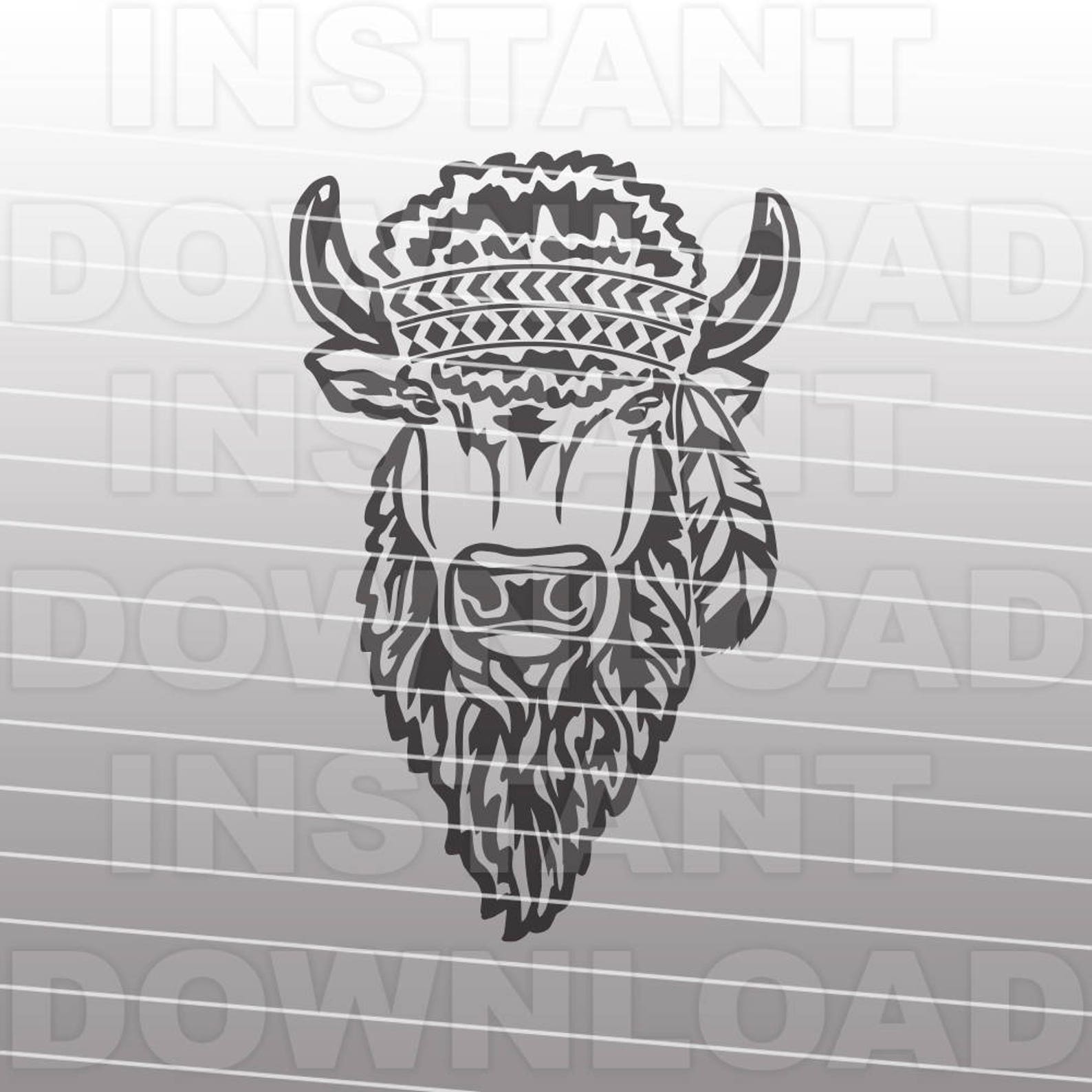 Buffalo SVG Filehippie Buffalo Svgbison Face Svg commercial | Etsy