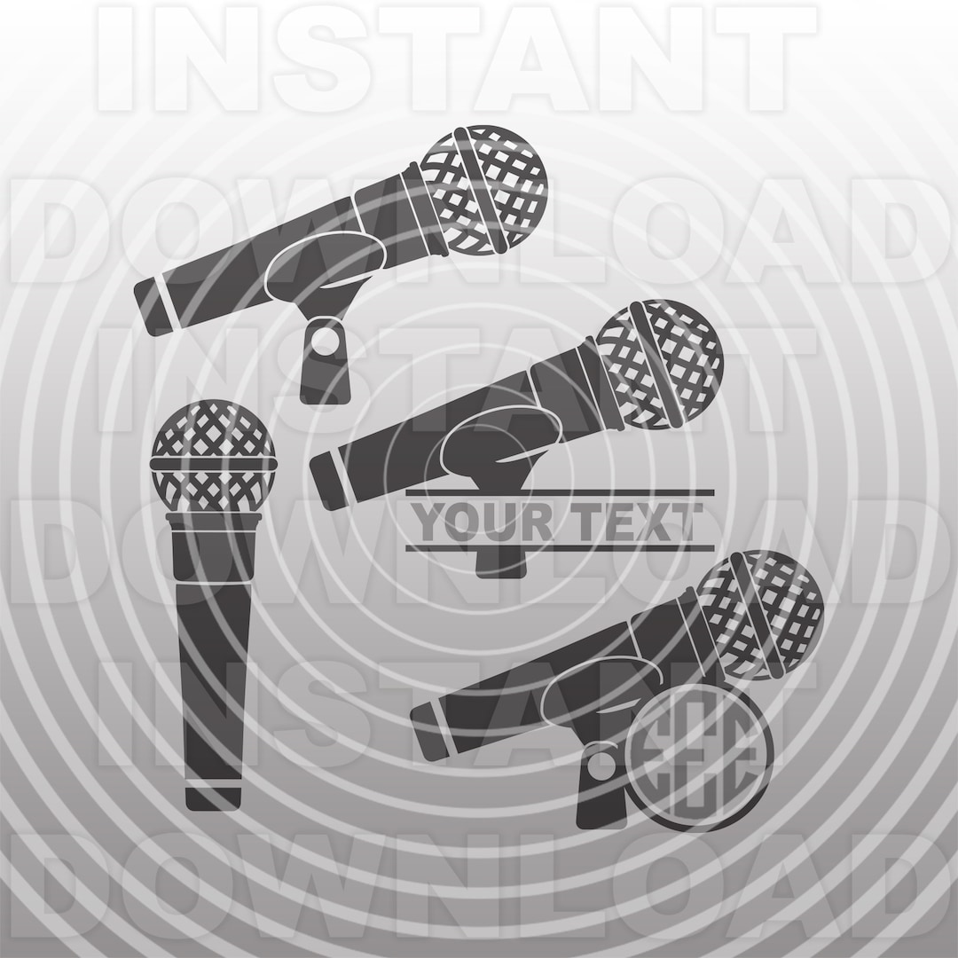 Microphone SVG File,singer Musician SVG File,monogram Frame SVG -vector ...