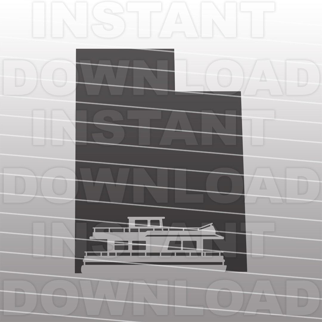 Utah Houseboat Scene SVG File,houseboating Svg,lake Powell Svg -vector ...