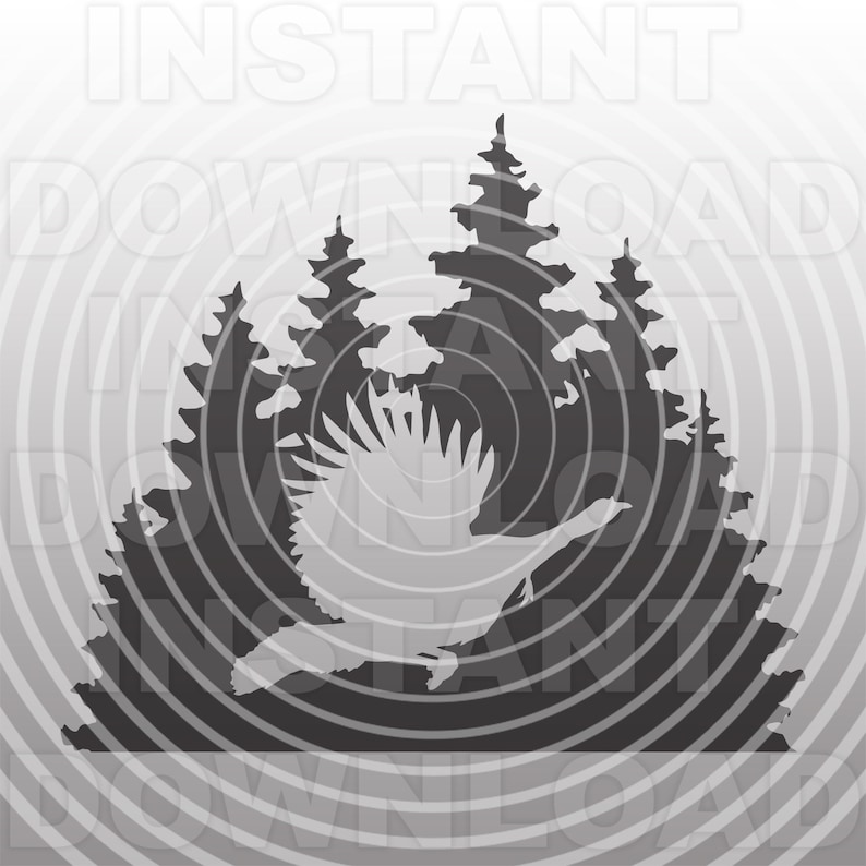 Flying Turkey in Forest Scene SVG File,turkey Hunter SVG vector Art for ...