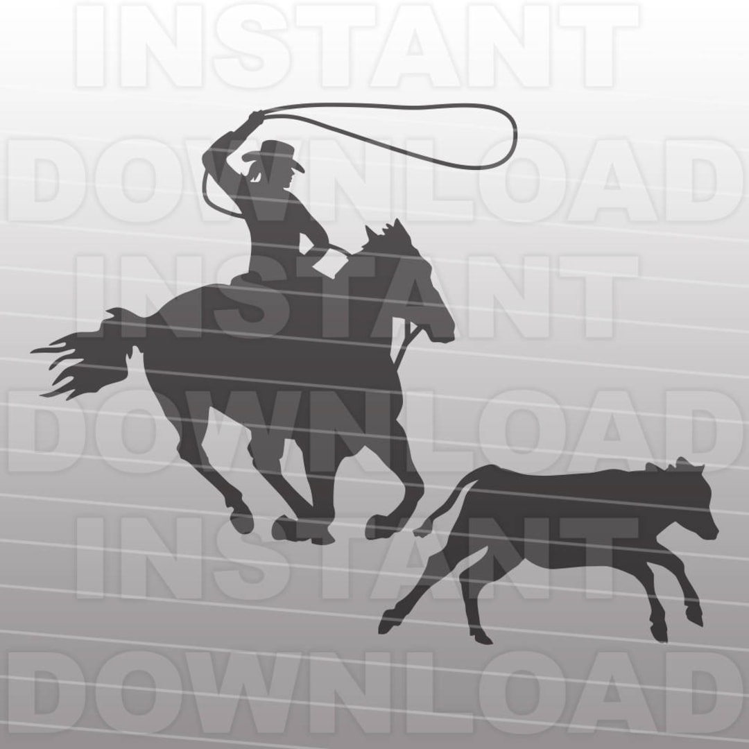 Calf Roping SVG File,female Calf Roper Svg,rodeo SVG -commercial ...